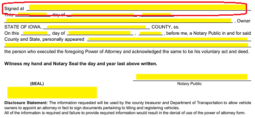 Free Iowa Motor Vehicle Power of Attorney (Form 411021) - PDF – eForms