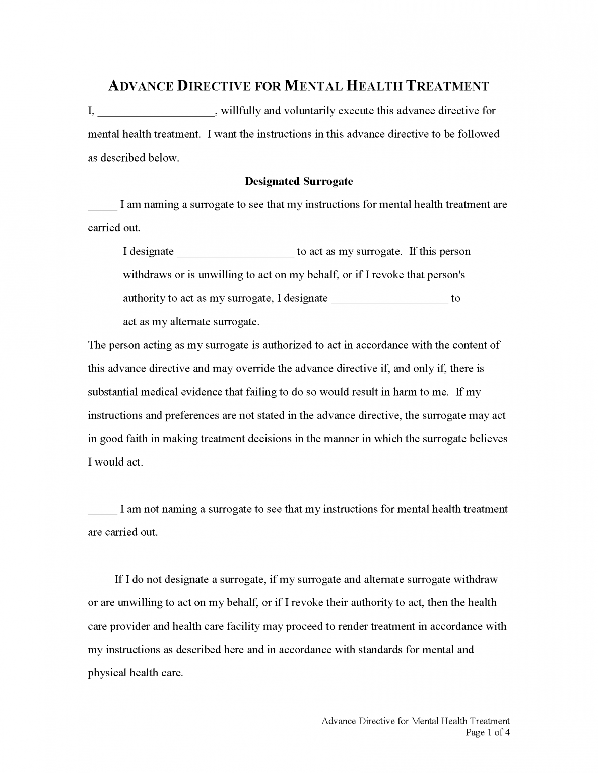 Free Kentucky Advance Directive Form Template - PDF – eForms