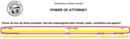 Free Ohio Motor Vehicle Power of Attorney (Form BMV 3771) - PDF – eForms