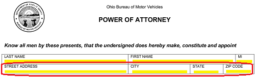 Free Ohio Motor Vehicle Power of Attorney (Form BMV 3771) - PDF – eForms