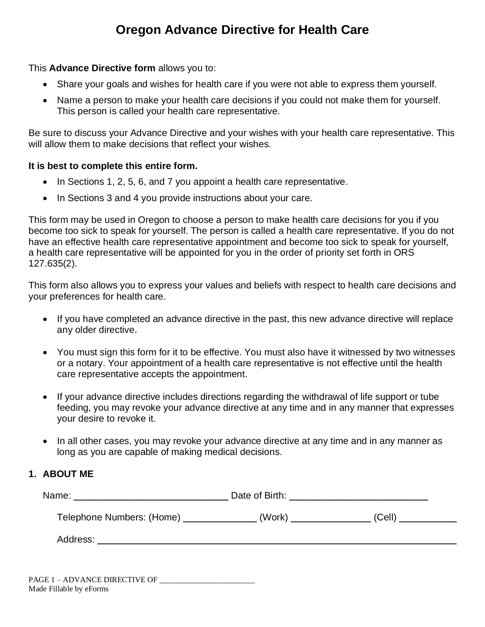 Free Oregon Power of Attorney Forms (10 Types) - PDF | Word – eForms