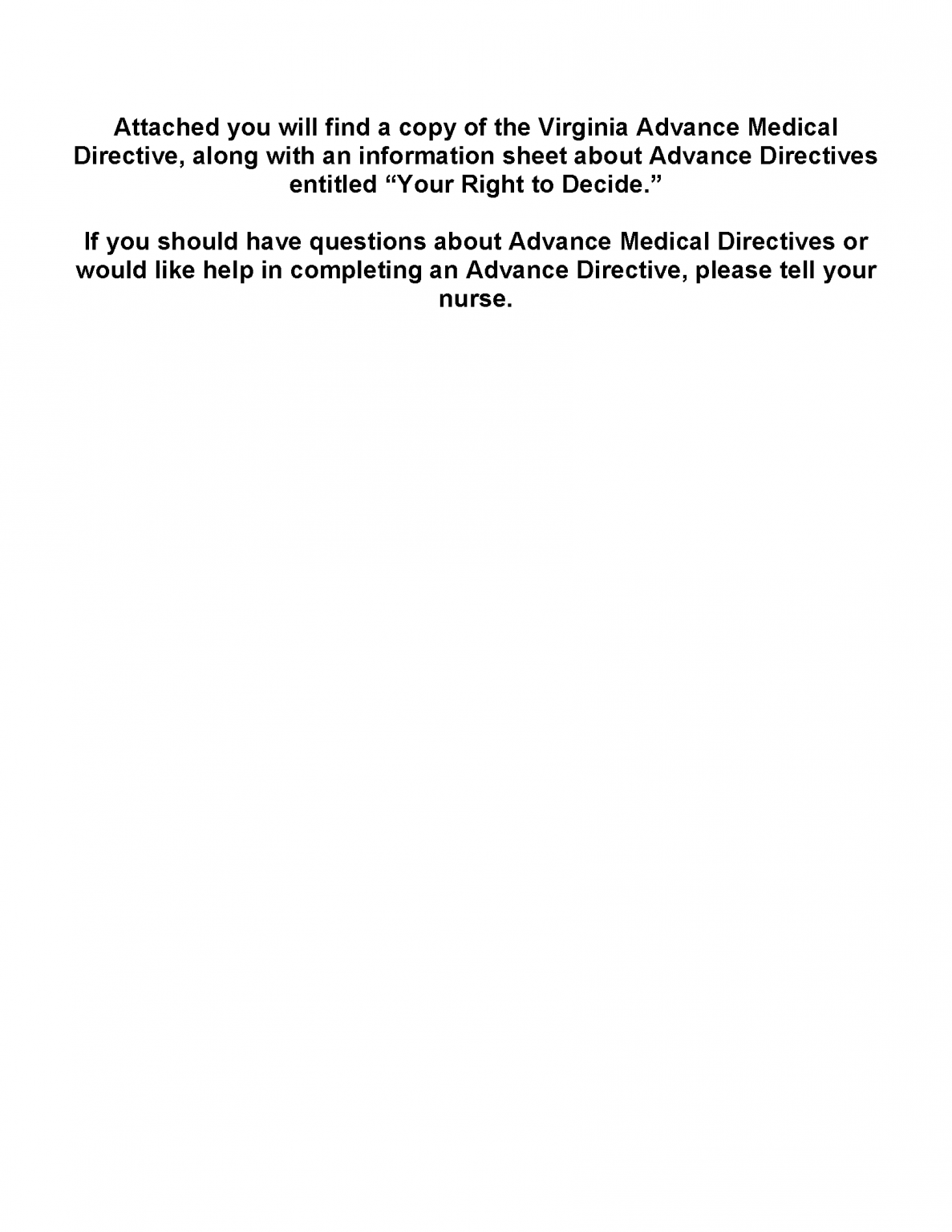 Free Virginia Advance Directive | Medical POA + Living Will Template ...