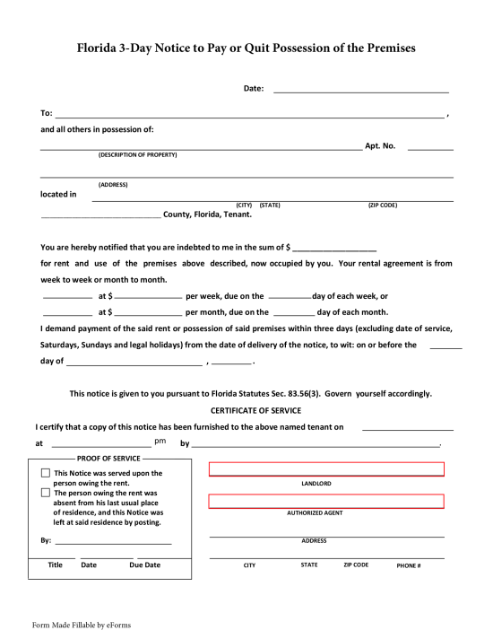 Eviction Notice Template Indiana