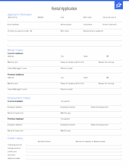 Free Rental Application Form - PDF | Word – eForms