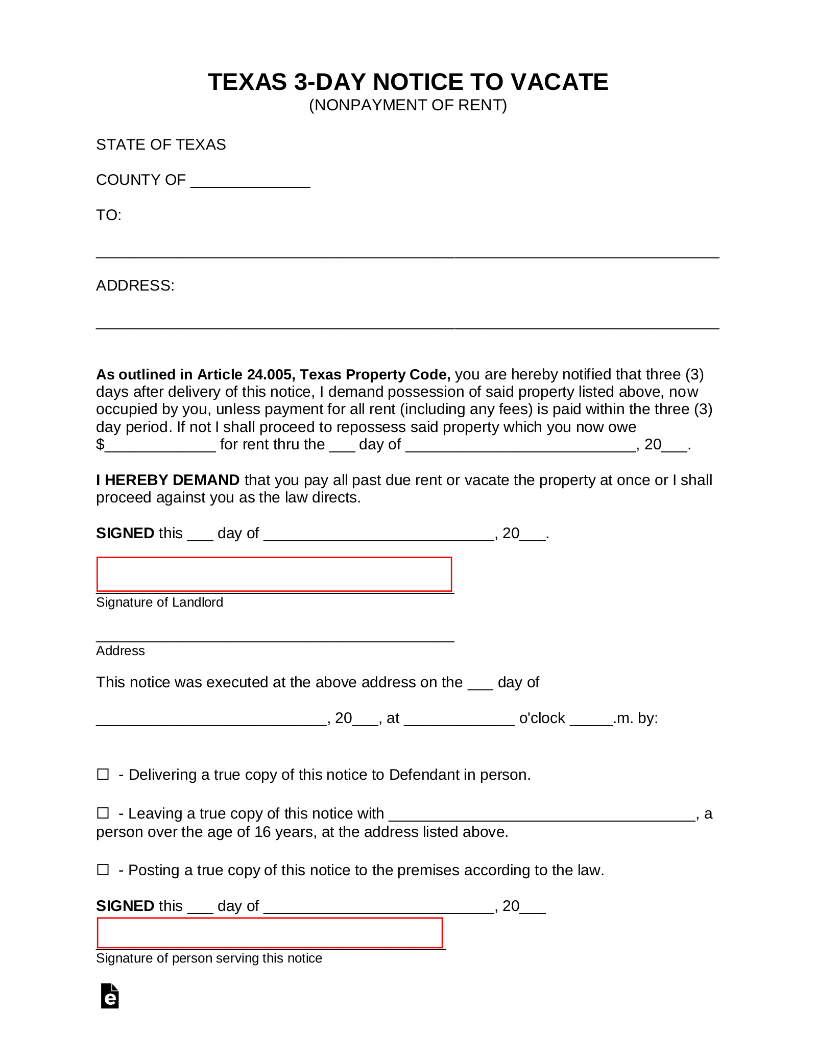 Notice To Vacate Texas Template TUTORE ORG Master Of Documents