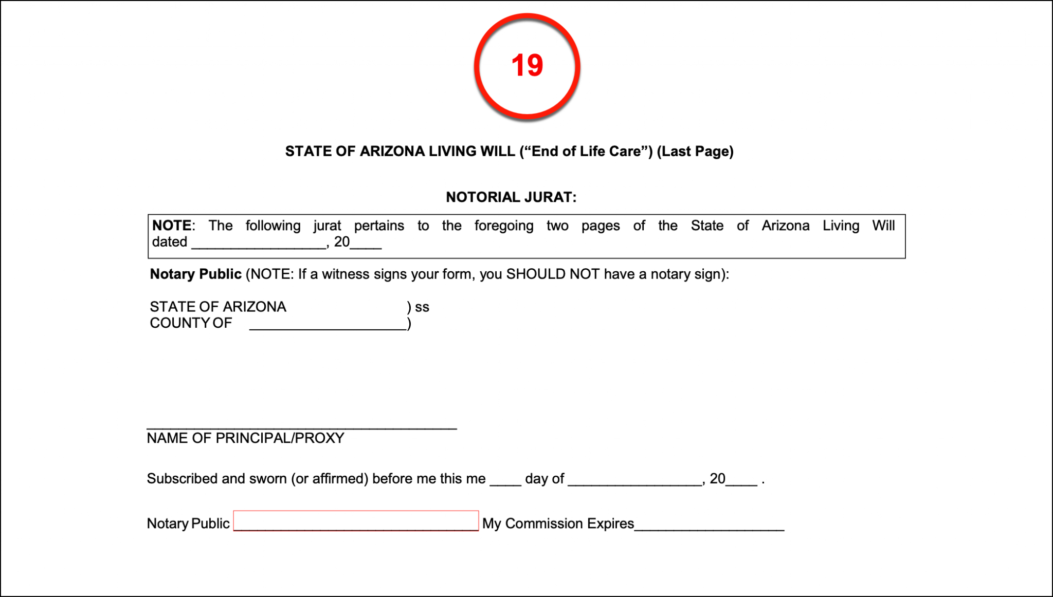 Free Arizona Living Will Form - PDF – eForms