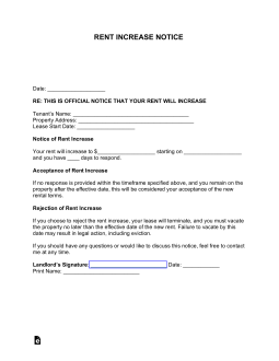Free Rent Increase Notice Template - PDF | Word – eForms