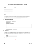 Free Security Deposit Return Letter Template - PDF | Word – eForms