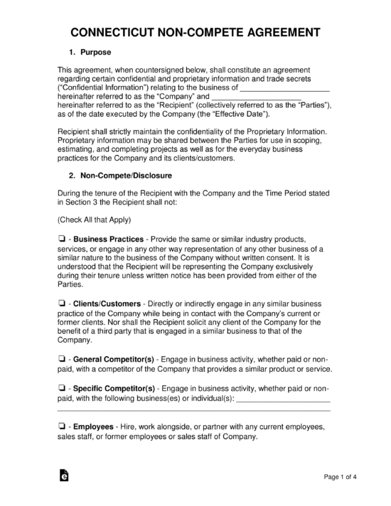 Free Connecticut Non Compete Agreement Template PDF Word EForms free-connecticut-non-compete-agreement-template-pdf-word-eforms