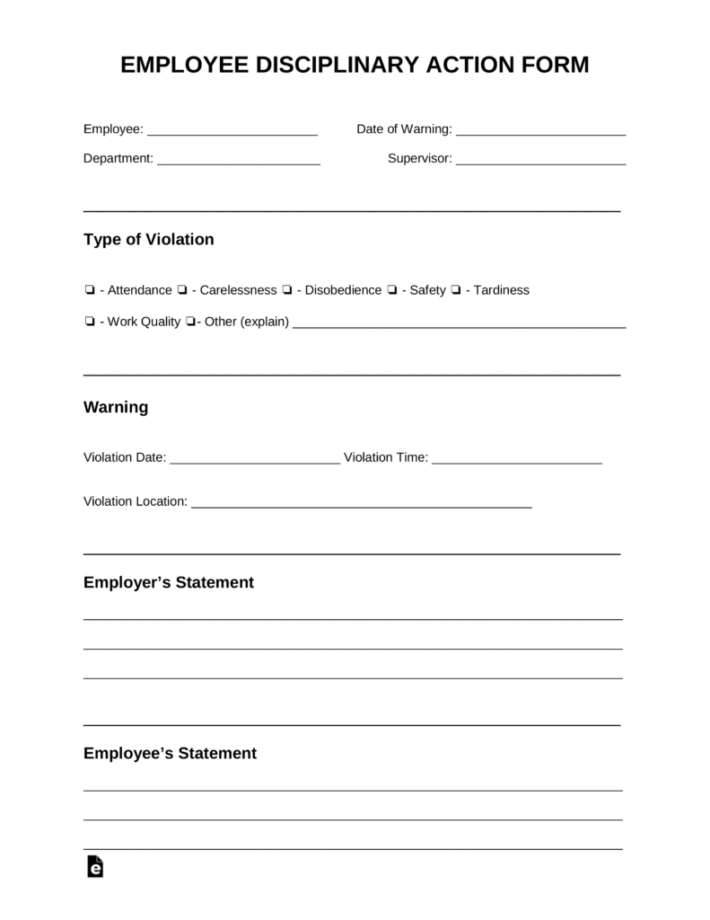 Free Employee Warning Notice Template PDF Word EForms