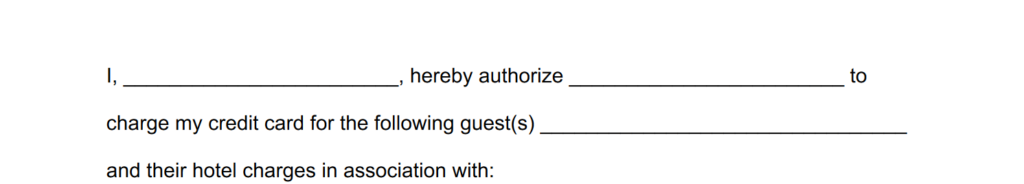 Free Hotel Credit Card Authorization Forms - PDF | Word – eForms