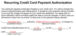 Free Recurring Credit Card Authorization Form - PDF | Word – eForms