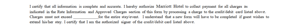 Free Marriott Credit Card Authorization Form - PDF – eForms