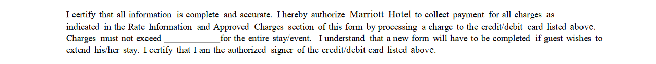 Free Marriott Credit Card Authorization Form - PDF – eForms