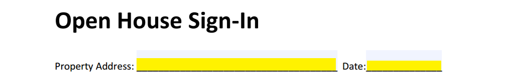 Free Name and Address Real Estate Open House Sign-In Sheet - PDF | Word ...
