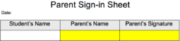 Free Parent Sign-in Sheet Template - PDF | Word – eForms