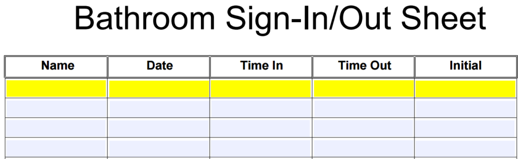 Free Bathroom Cleaning Sign-in/out Sheet Template - PDF | Word – eForms