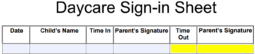 Free Daycare Sign-in Sheet Template - PDF | Word – eForms