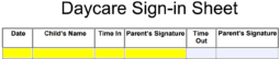 Free Daycare Sign-in Sheet Template - PDF | Word – eForms