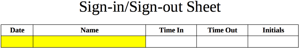 Free Sign-in/Sign-out Sheet Template - PDF | Word – eForms
