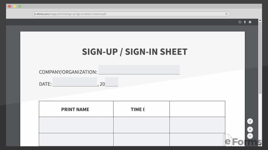 Free Sign in / Sign up Sheet Templates - PDF | Word – eForms