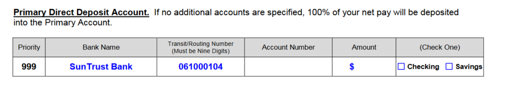 Free SunTrust Bank Direct Deposit Authorization Form - PDF – eForms
