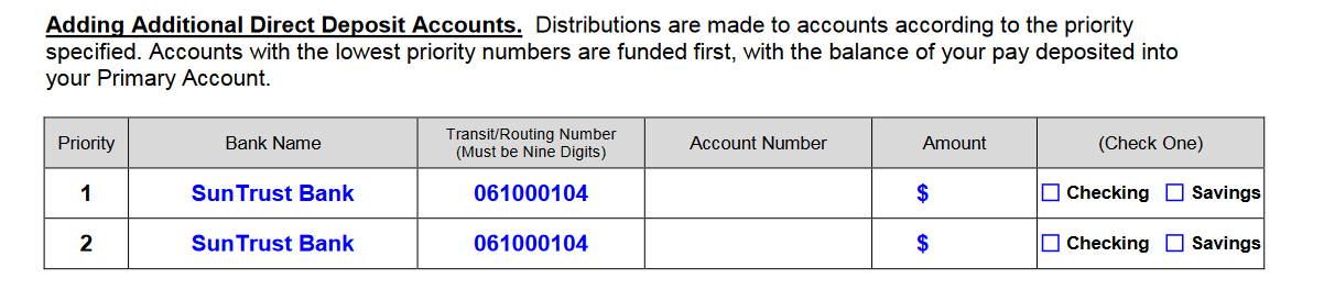 Free SunTrust Bank Direct Deposit Authorization Form - PDF – eForms