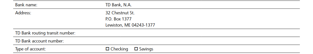 Free TD Bank Direct Deposit Authorization Form - PDF – eForms