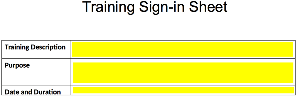 Free Training Sign-in Sheet Template - PDF | Word – eForms
