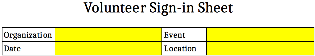 Free Volunteer Sign-in Sheet Template - PDF | Word – eForms