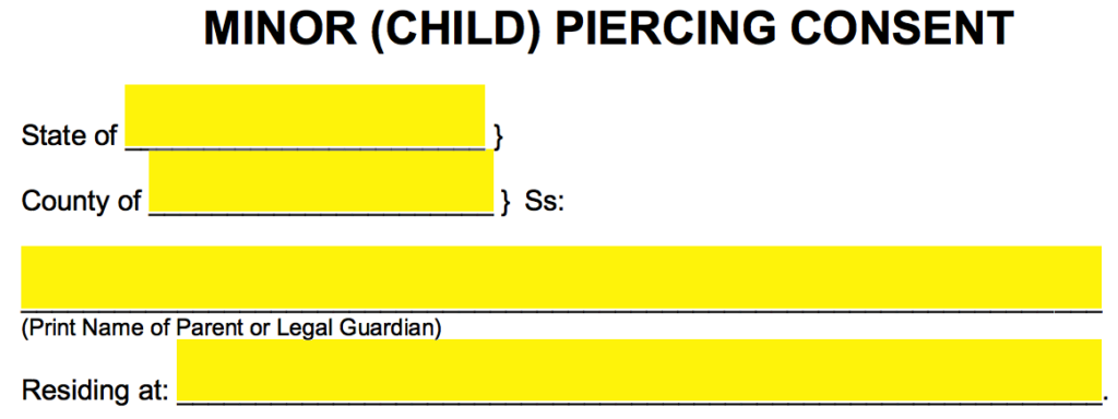 Free Tattoo & Body Piercing Consent Form - Word | PDF | eForms – Free ...