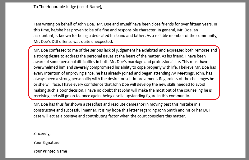 Free Character Reference Letter (for Court) Template - Samples - PDF ...