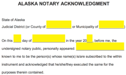 Free Alaska Notary Acknowledgment Form - PDF | Word – eForms