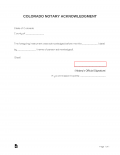 Free Colorado Notary Acknowledgment Form - Word | PDF – eForms