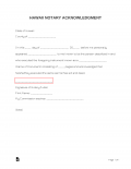 Free Hawaii Notary Acknowledgment Form - Word | PDF – eForms