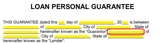 Free Loan Personal Guarantee Form - PDF | Word | eForms – Free Fillable ...
