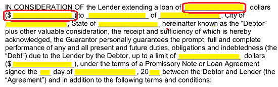 Free Loan Personal Guarantee Form - PDF | Word | eForms – Free Fillable ...