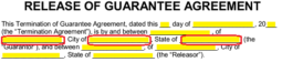 Free Release of Personal Guarantee Form - PDF | Word – eForms