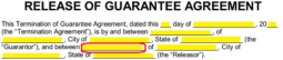 Free Release of Personal Guarantee Form - PDF | Word – eForms