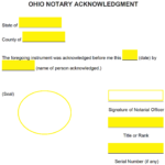 Free Ohio Notary Acknowledgment Form - PDF | Word – eForms