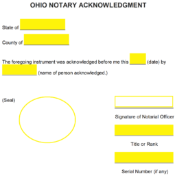 Free Ohio Notary Acknowledgment Form - PDF | Word – eForms