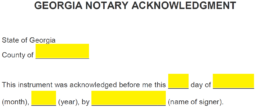Free Georgia Notary Acknowledgment Form - PDF | Word – eForms