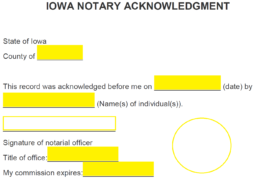 Free Iowa Notary Acknowledgment Form - PDF | Word – eForms