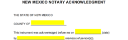 Free New Mexico Notary Acknowledgment Form - PDF | Word – eForms