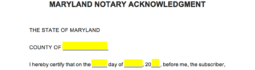 Free Maryland Notary Acknowledgment Form - PDF | Word – eForms