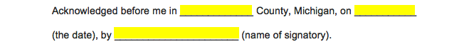 Free Michigan Notary Acknowledgment Form - PDF | Word – eForms