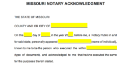 Free Missouri Notary Acknowledgment Form - PDF | Word – eForms