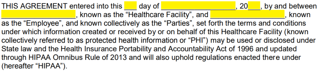 Free HIPAA Employee Confidentiality Agreement - PDF | Word – eForms