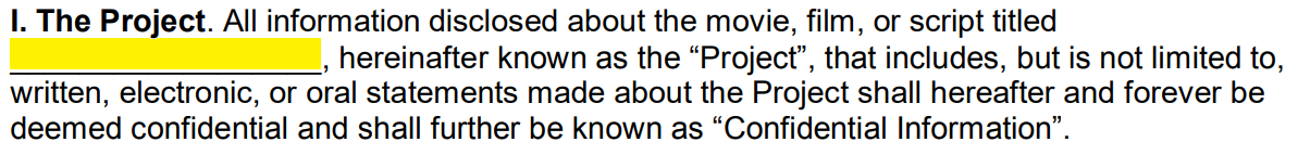 Free Movie (Film) Non-Disclosure Agreement (NDA) Template - PDF | Word ...