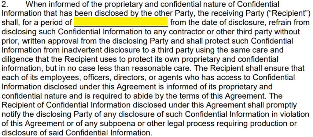 Free Mutual Non-Disclosure Agreement (NDA) Template - PDF | Word – eForms